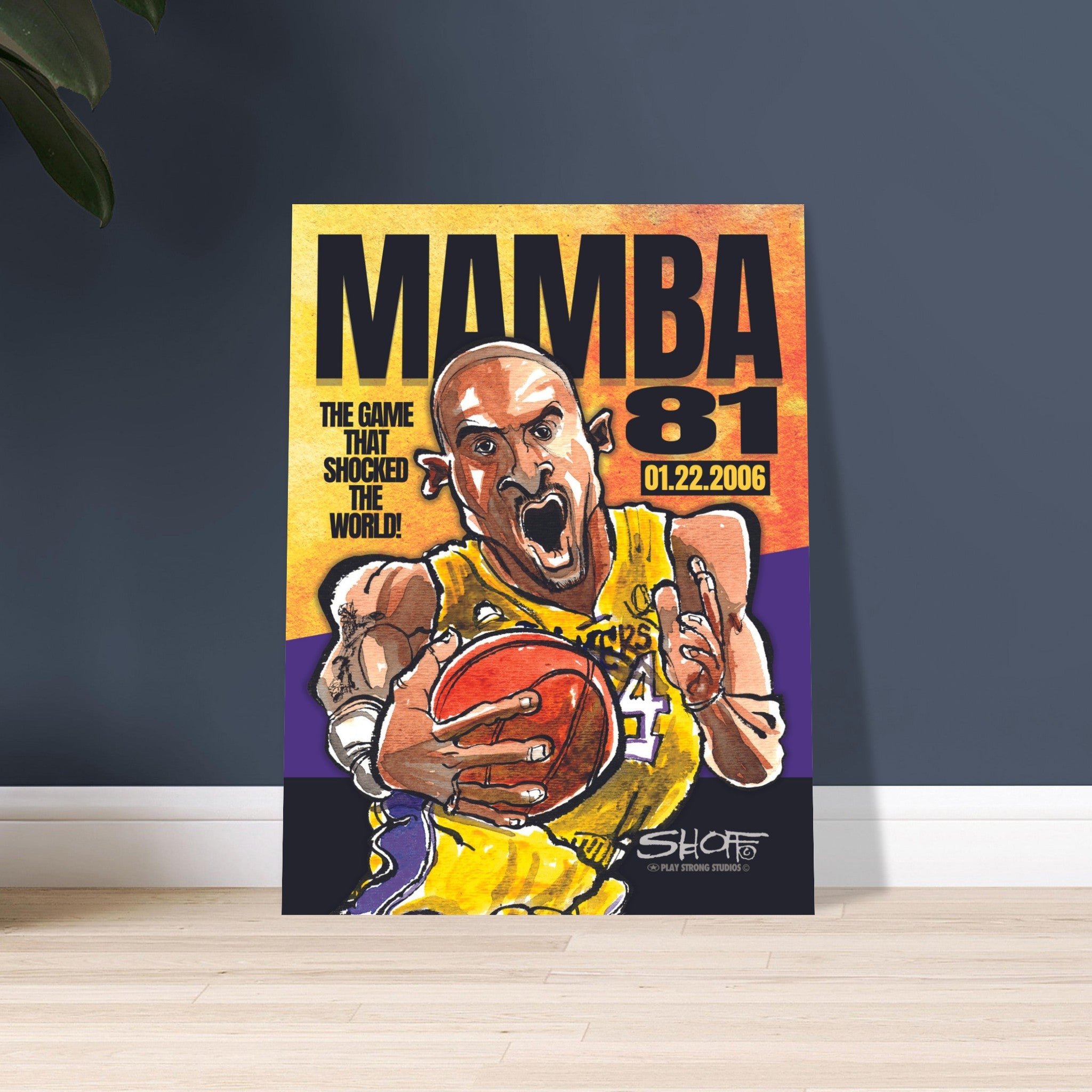 MAMBA 81 Fine Art Watercolor Poster – Play Strong Sports
